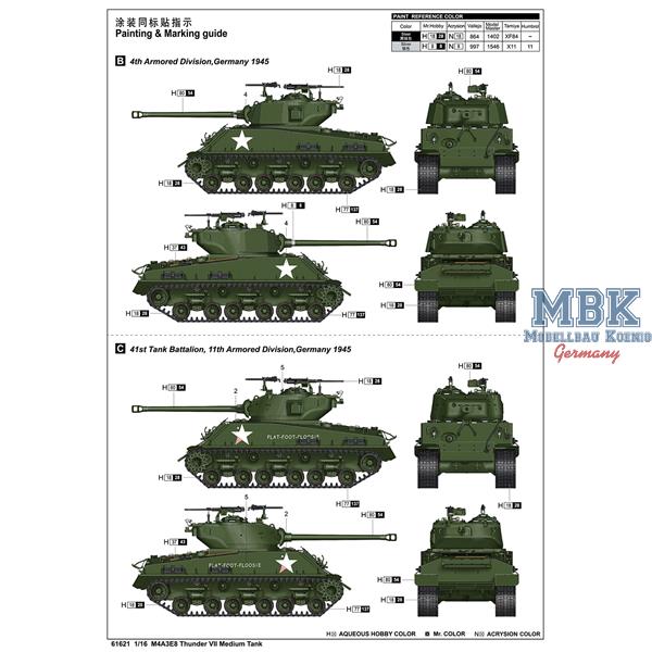 M4A3E8 Sherman THUNDERBOLT VII Medium Tank (1:16)