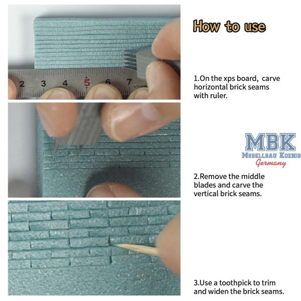 Model Brick Graver for Dioramas (Scale 1/48, 1/72)