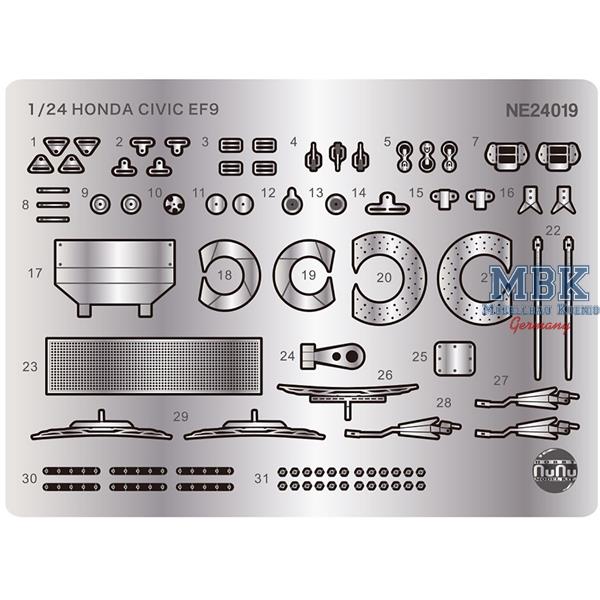 Detail up parts for Honda Civic EF9 1992 TI Circ.